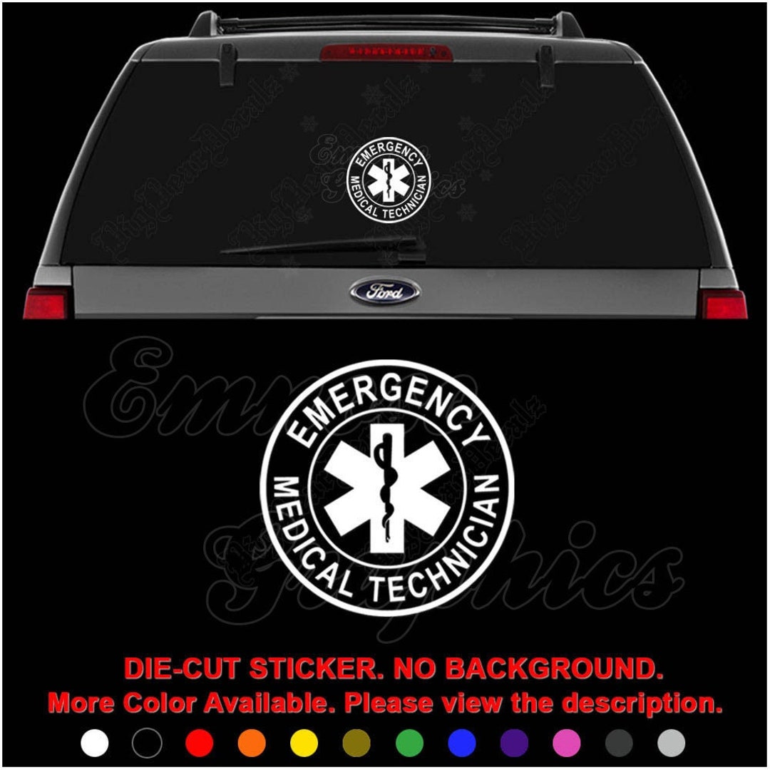 EMT Emergency Medical Technician Staff Decal Sticker for Car, Truck ...