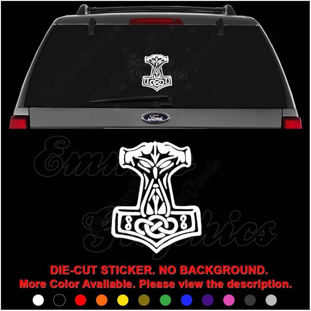 Thor Hammer Norse God Viking Decal Sticker for Car, Truck, Motorcycle ...