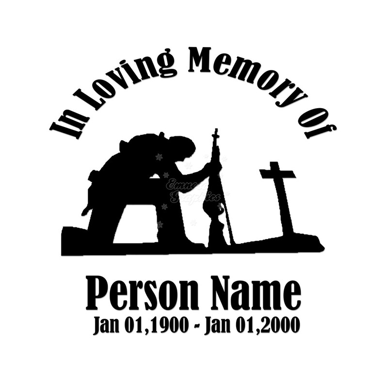 Custom in Loving Memory Memorial Fallen Soldier Military Cross - Etsy