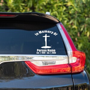 Custom in Loving Memory Memorial Jesus Cross Christian Die Cut - Etsy