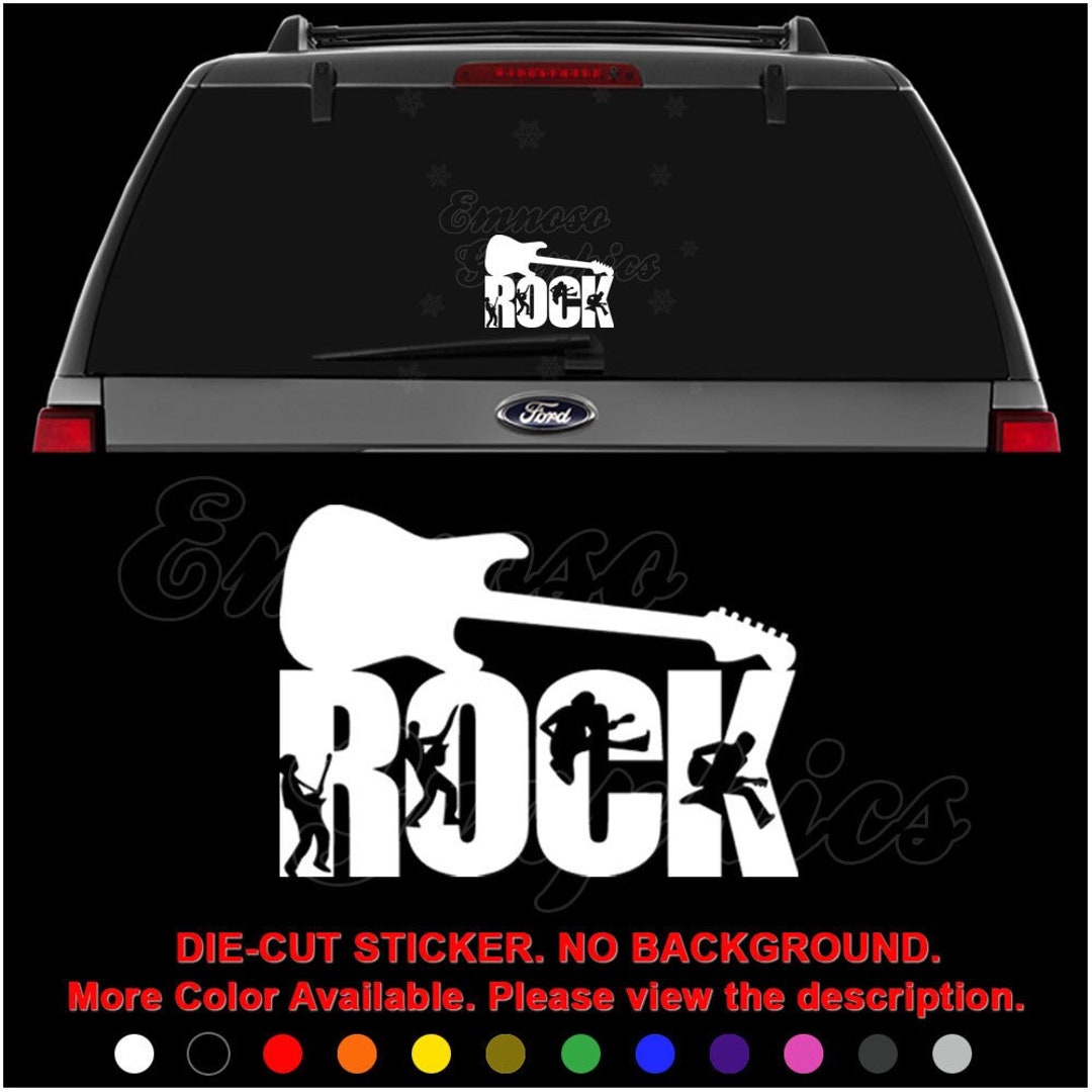 Rock Guitar Music Band Concert Star Decal Sticker for Car, Truck ...