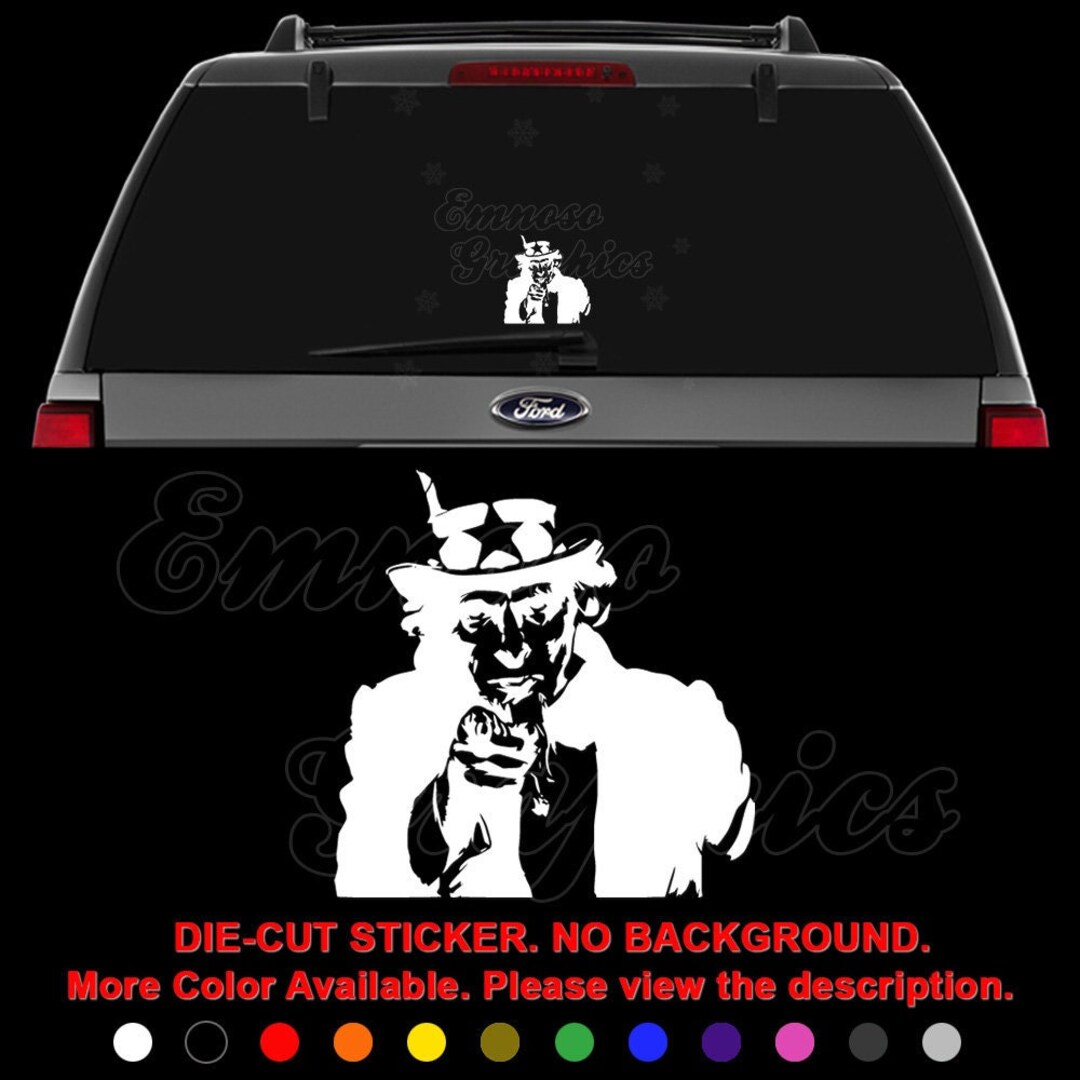 Uncle Sam Army Military Decal Sticker for Car, Truck, Motorcycle ...