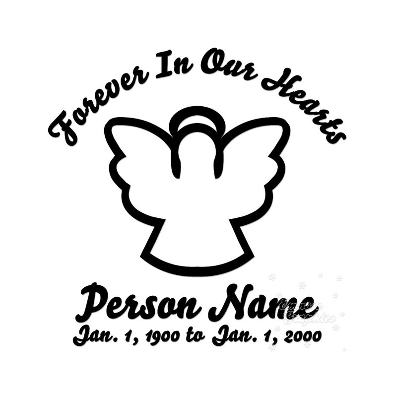 Custom in Loving Memory Memorial Angel Wings Halo Die Cut - Etsy