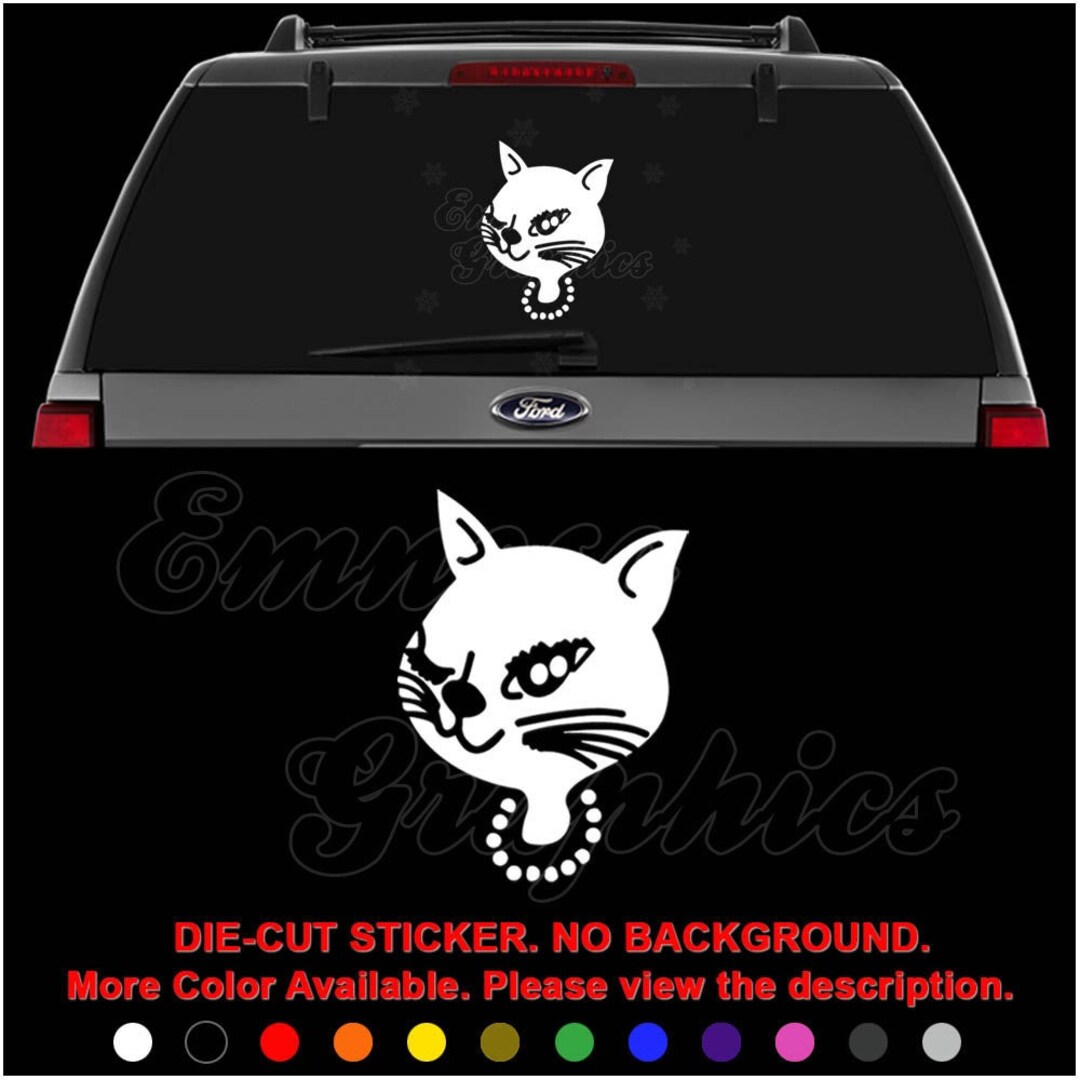Cat Kitty Kitten Winking Decal Sticker for Car, Truck, Motorcycle ...