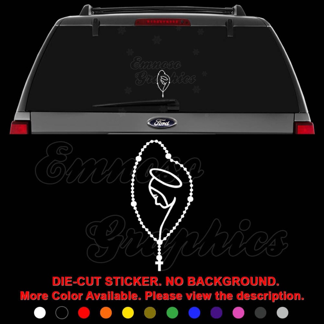 Rosary Lady Fatima Virgin Mary Decal Sticker for Car, Truck, Motorcycle ...