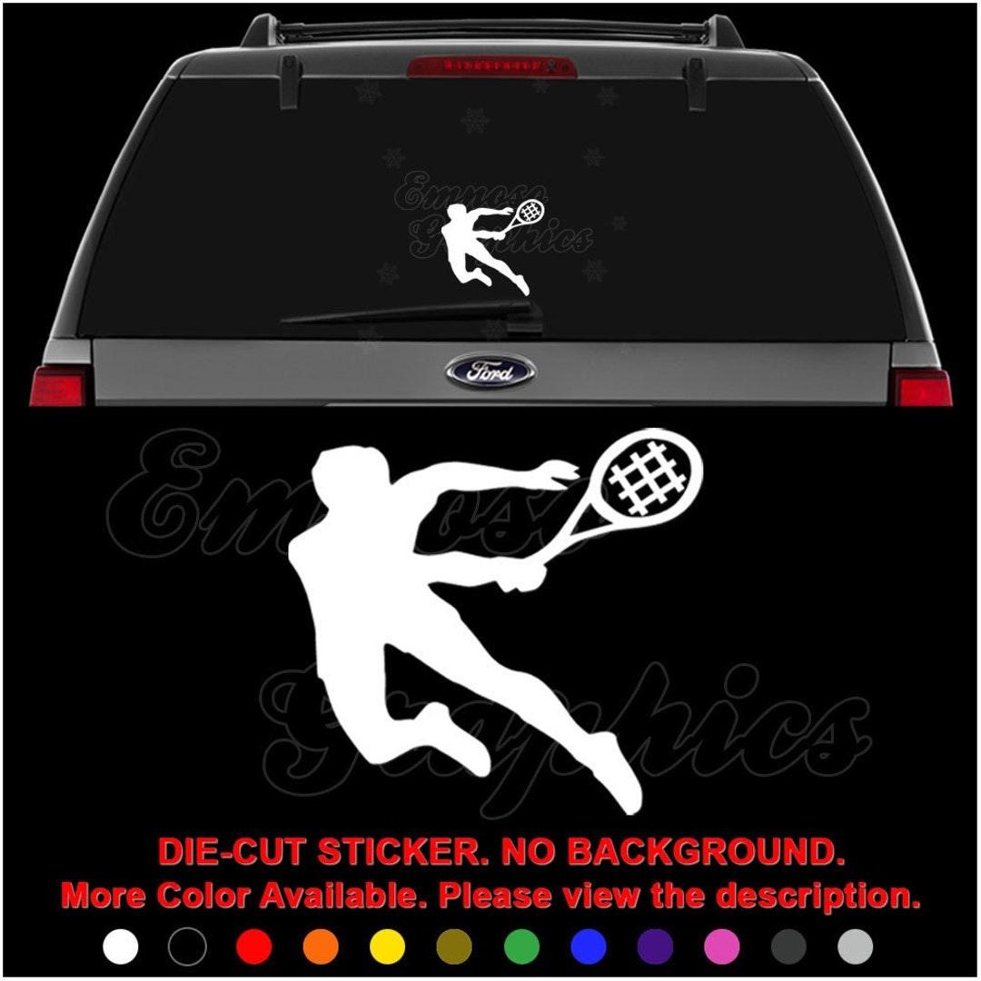 Tennis Player Ball Net Racket Decal Sticker for Car, Truck, Motorcycle ...