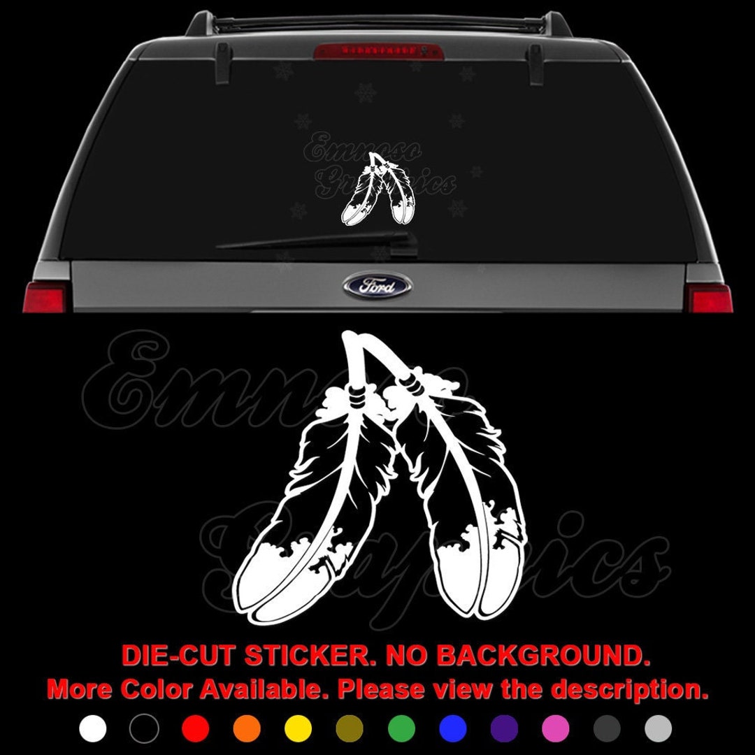Native American Indian Feathers Decal Sticker for Car, Truck ...