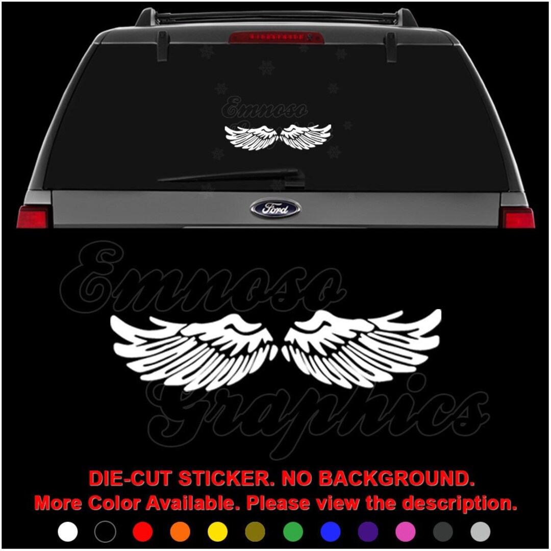Angel Wings Christian Decal Sticker for Car, Truck, Motorcycle, Windows ...