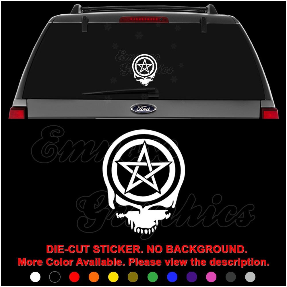 Pentacle Pentagram Wiccan Pagan Skull Decal Sticker for Car, Truck ...
