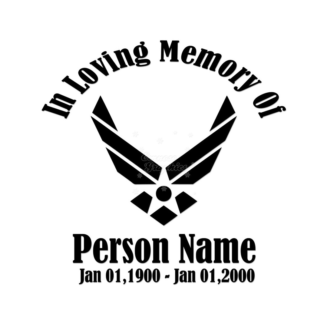 Custom in Loving Memory Memorial Air Force Military Pilot Die Cut Decal ...