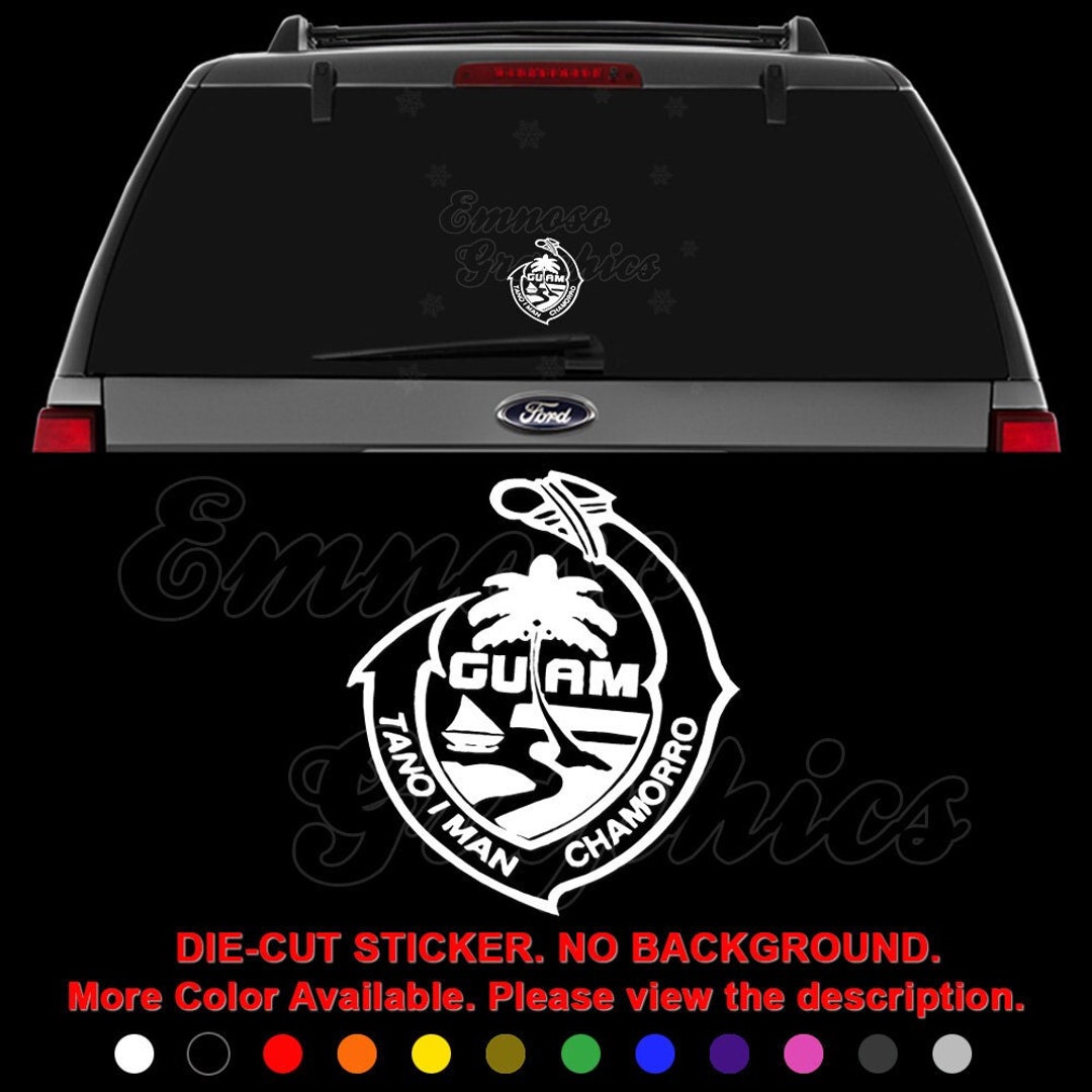 Guam Chamorro Island Palm Tree Decal Sticker for Car, Truck, Motorcycle ...
