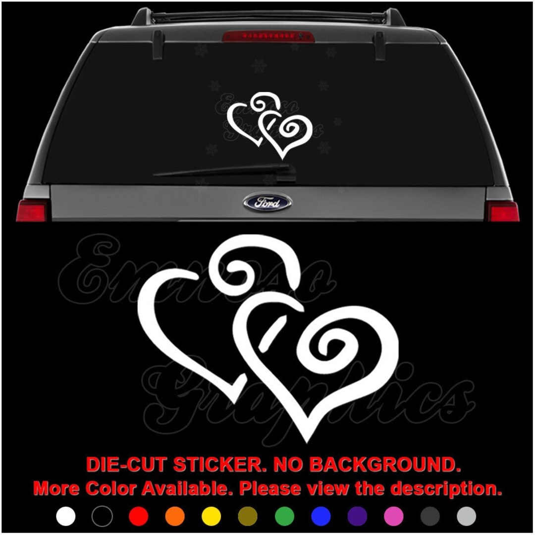 Intertwined Hearts Love Couple Decal Sticker for Car, Truck, Motorcycle ...
