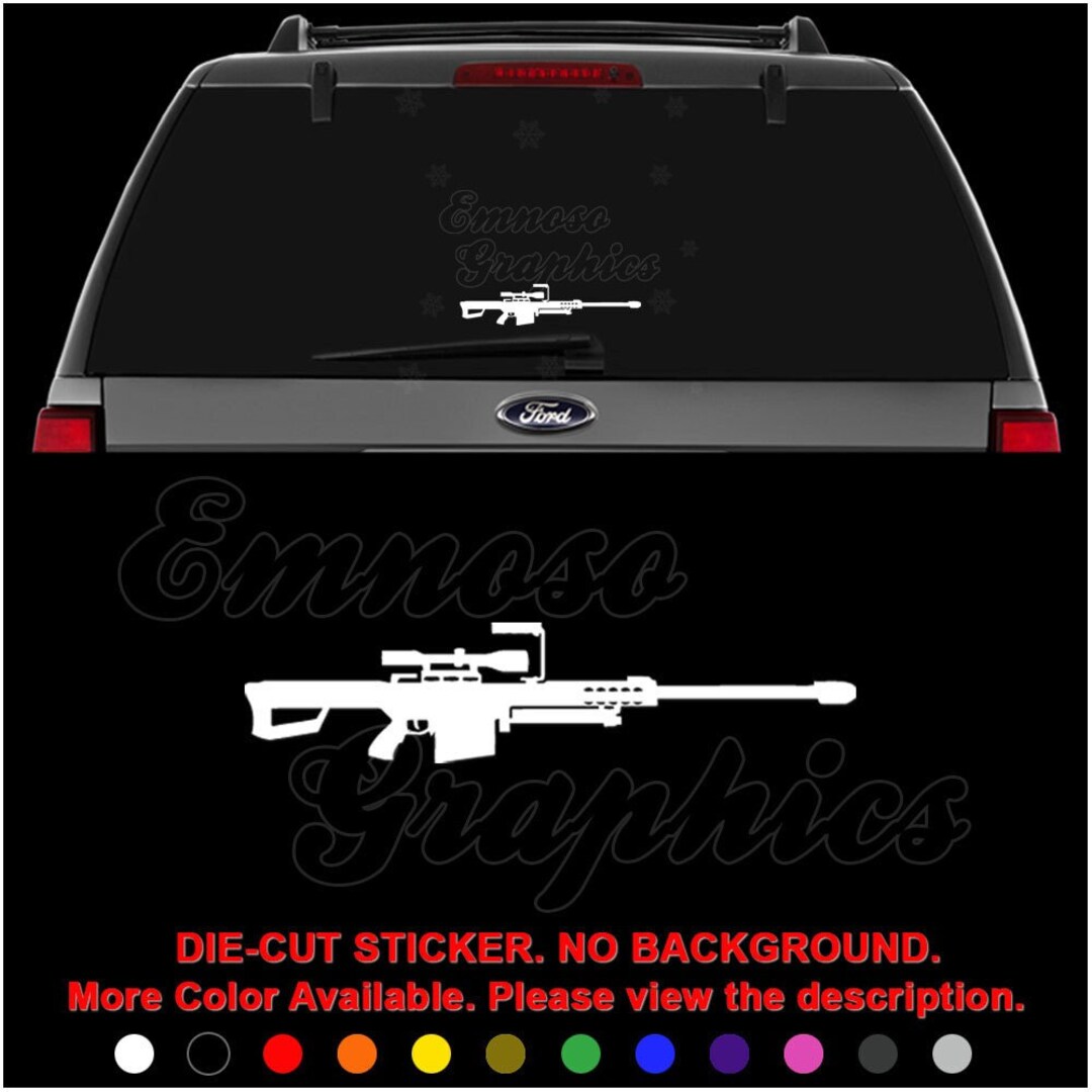 M82A1 50 Cal Assault Rifle Sniper Gun Decal Sticker for Car, Truck ...