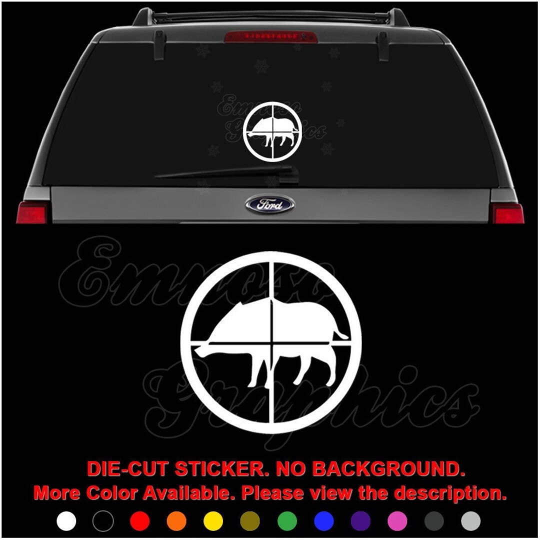 Wild Boar Hog Hunting Crosshairs Hunter Decal Sticker for Car, Truck ...