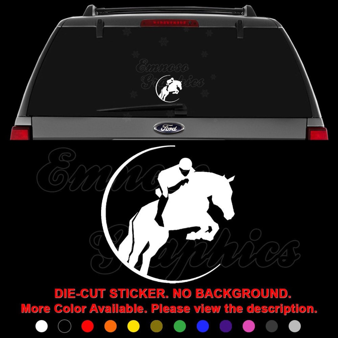 Jumping Horse Equestrian Riding Decal Sticker for Car, Truck ...