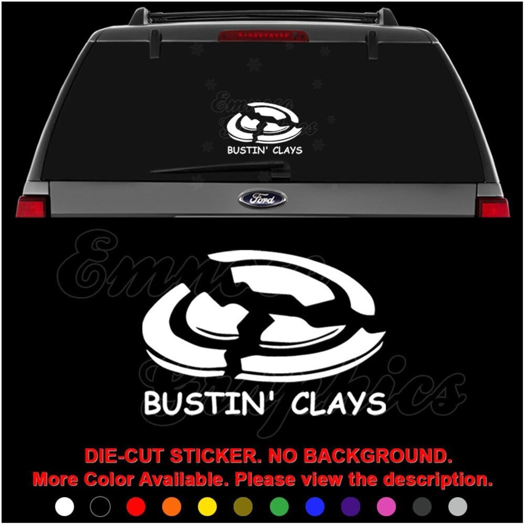 Busting Clays Shooting Gun Rifle Decal Sticker for Car, Truck ...