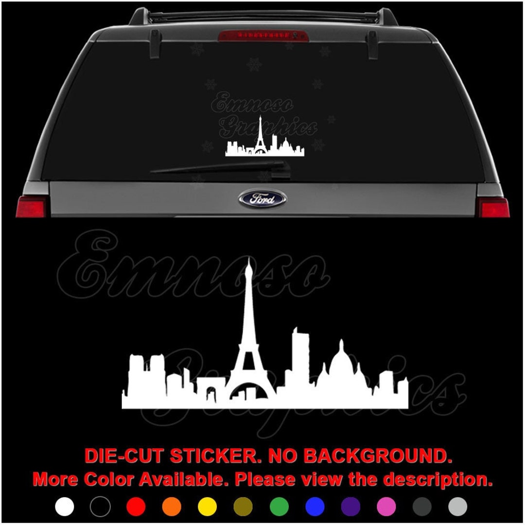 Paris City Skyline Eiffel Tower France Decal Sticker for Car, Truck ...