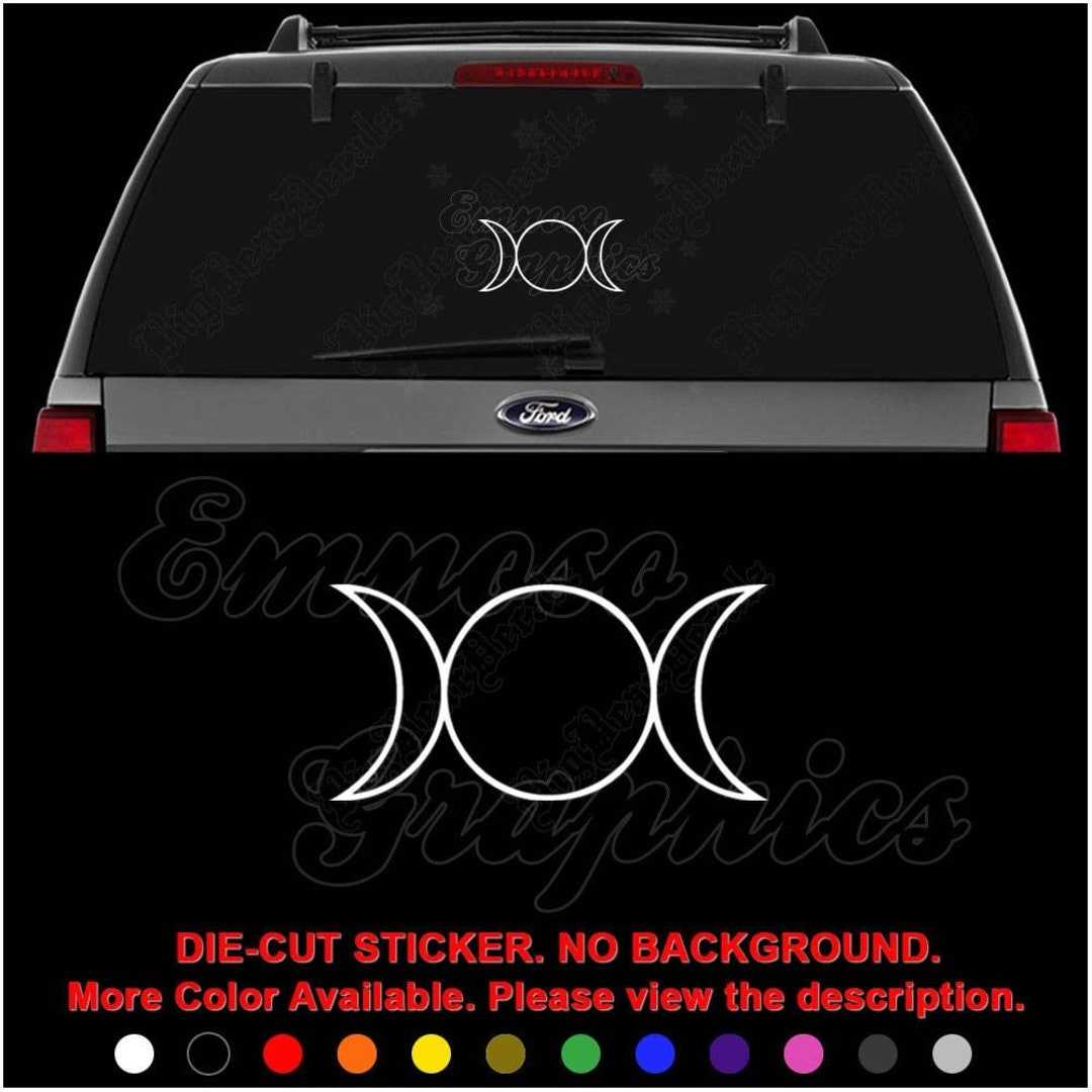 Triple Goddess Moon Wiccan Pagan Symbol Decal Sticker for Car, Truck ...