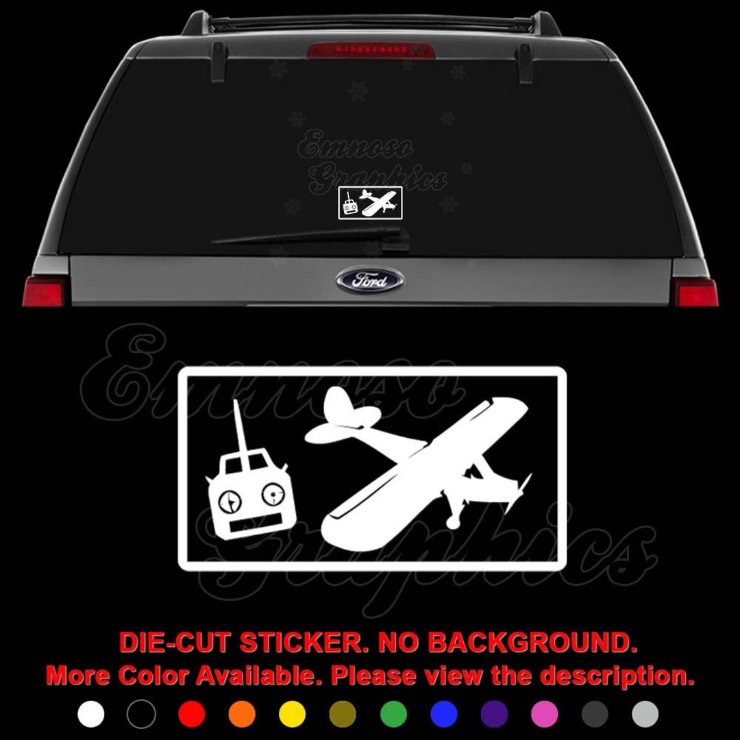 Airplane RC Pilot Remote Hobby Decal Sticker for Car, Truck, Motorcycle ...