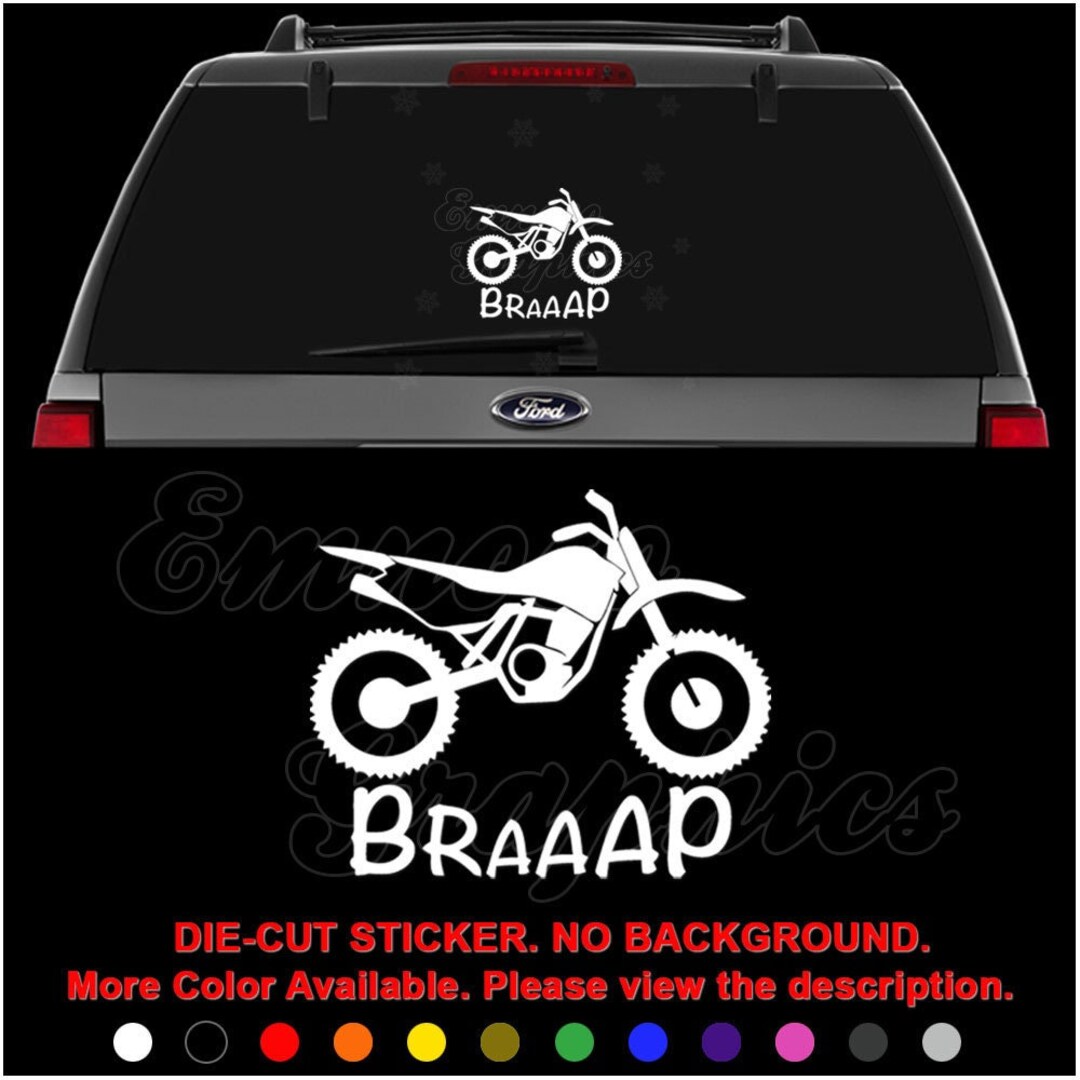 Braaap Engine Motocross Motorbike Racing Decal Sticker for Car, Truck ...