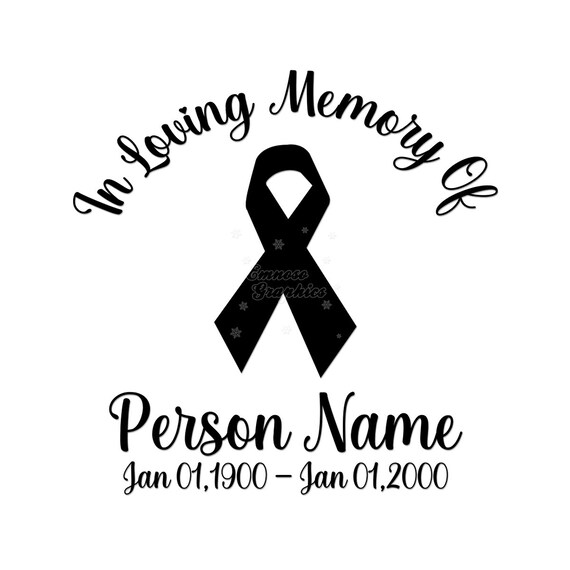 Custom in Loving Memory Memorial Breast Cancer Ribbon Die Cut - Etsy