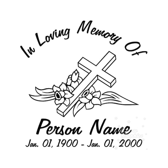 Custom in Loving Memory Memorial Christian Cross Flower Die - Etsy