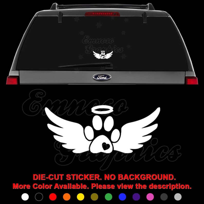 Dog Paw Angel Wings Heaven Decal Sticker for Car Truck - Etsy
