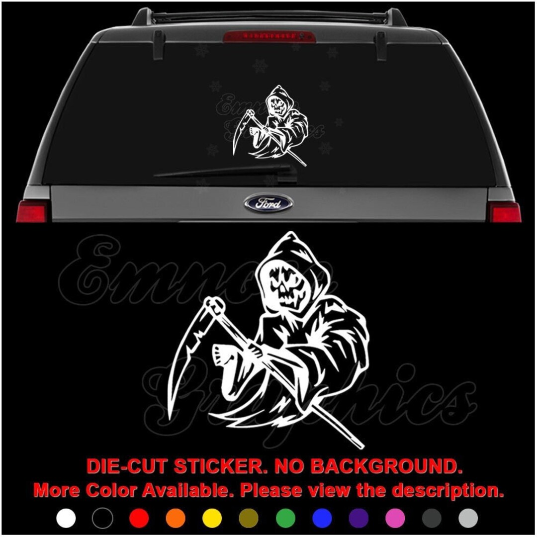 Grim Reaper Angel of Death Scythe Decal Sticker for Car - Etsy