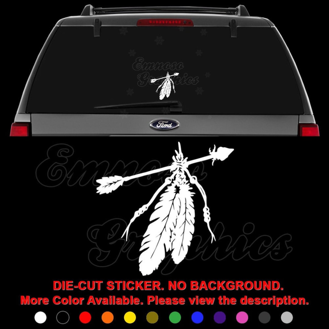 American Native Indian Arrow Feathers Decal Sticker for Car, Truck ...