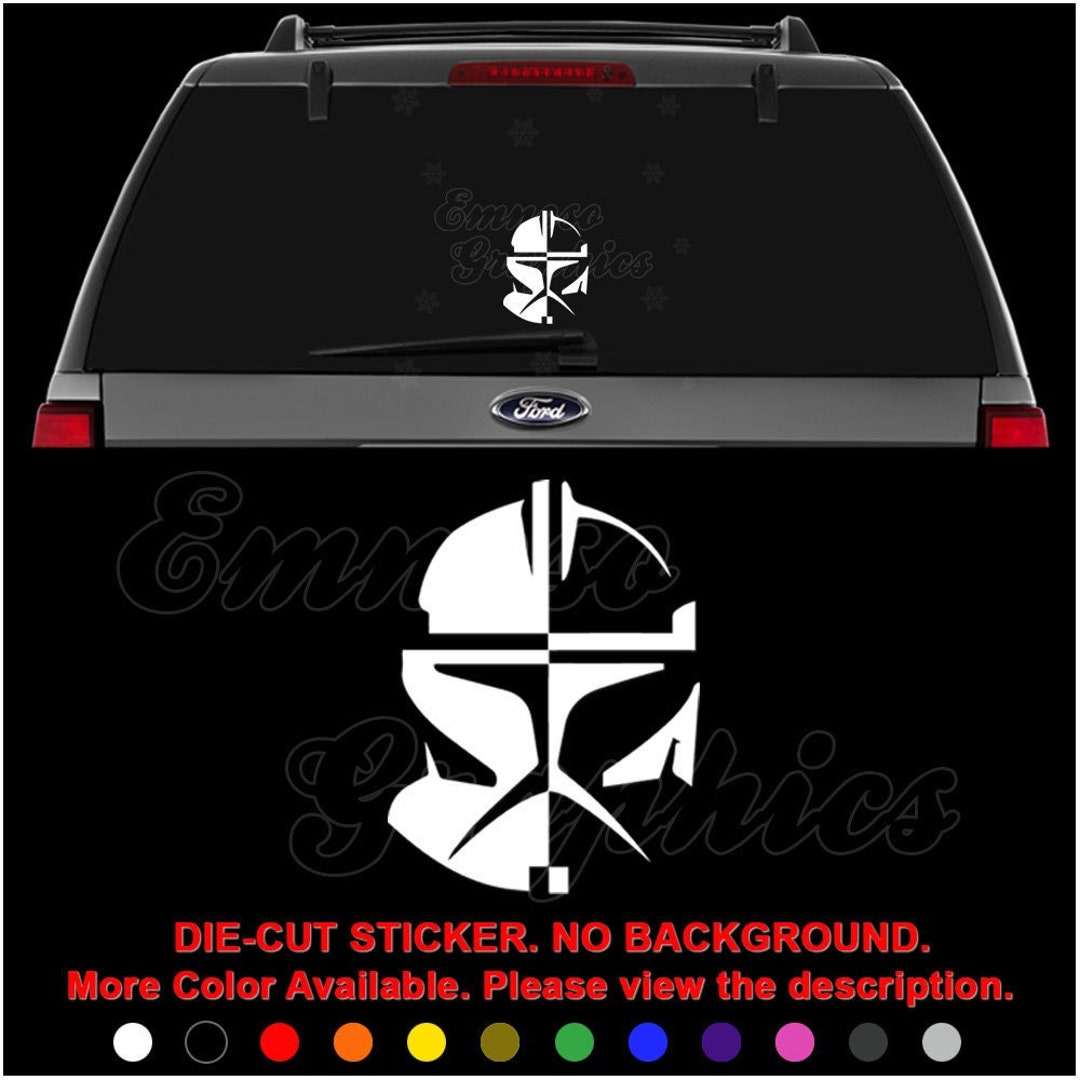 Clone Trooper Helmet Mask Decal Sticker for Car, Truck, Motorcycle ...