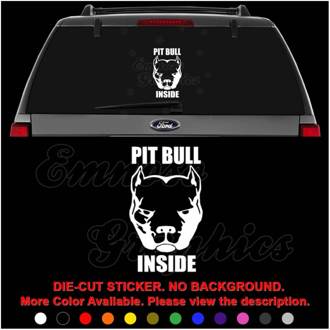 Pit Bull Inside Dog Pet Decal Sticker for Car, Truck, Motorcycle ...
