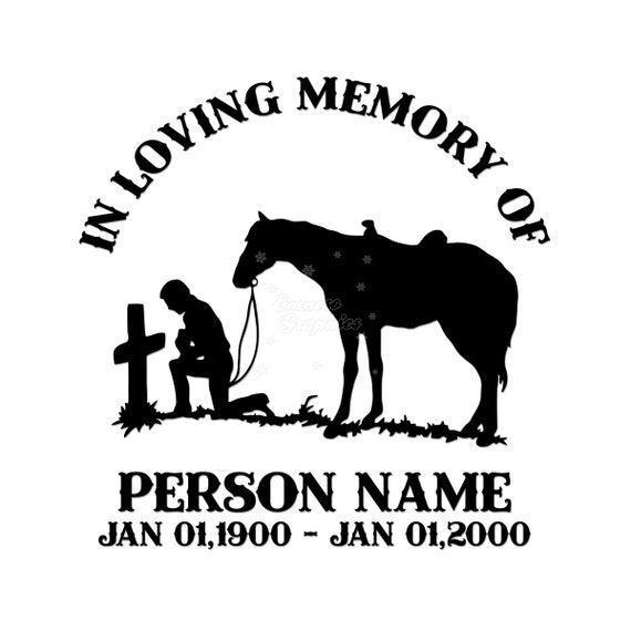 Custom in Loving Memory Memorial Cross Christian Cowboy Horse - Etsy