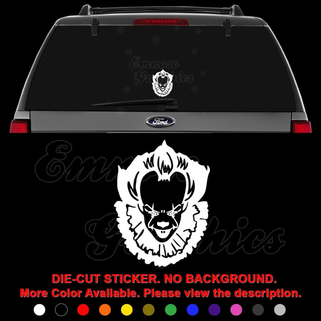 Scary Clown Halloween Horror Decal Sticker for Car, Truck, Motorcycle ...
