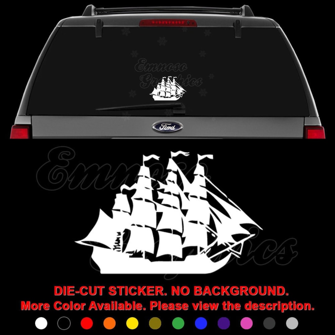 Pirate Sailing Ship Sailor Sailboat Sail Decal Sticker for Car, Truck ...