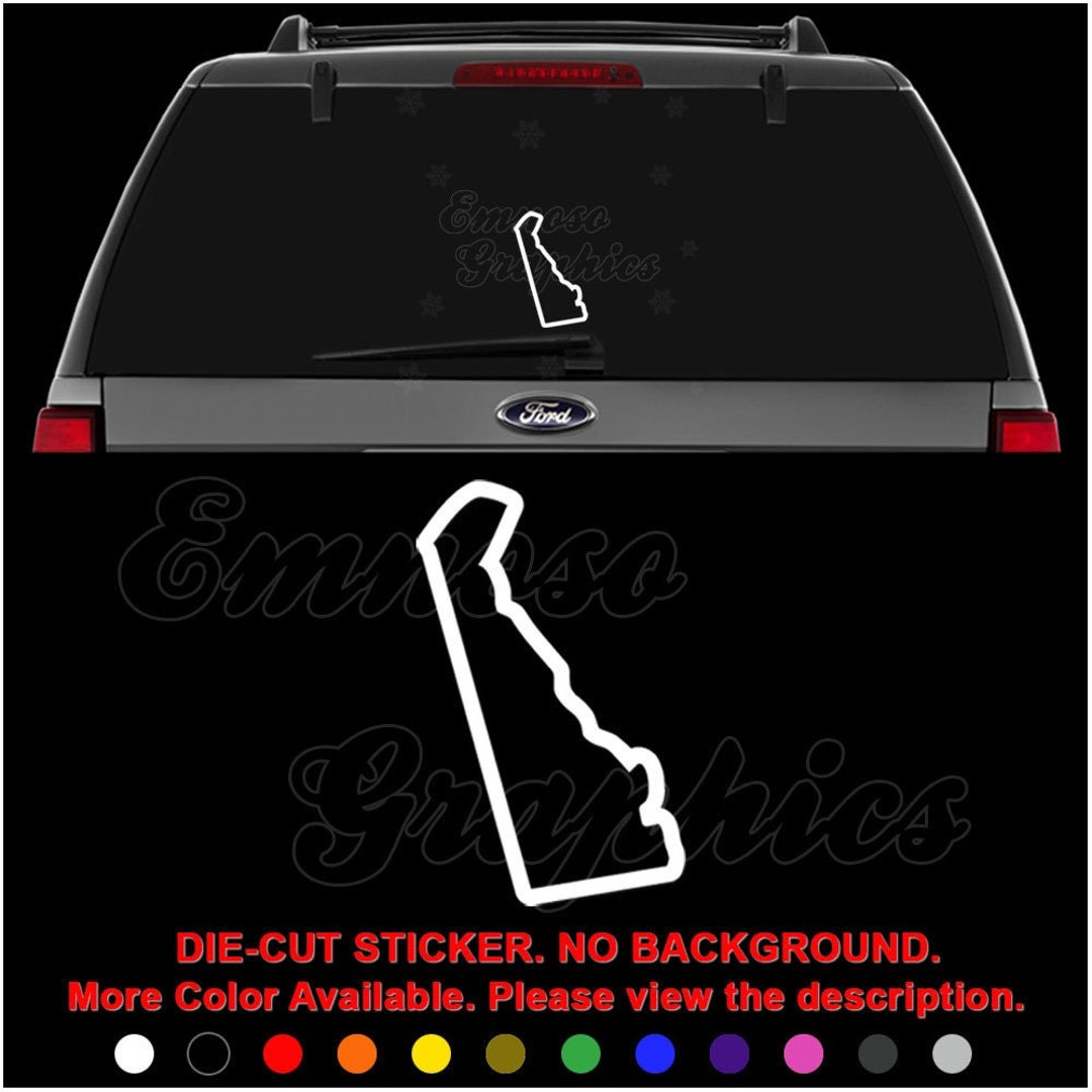 Delaware State Map Outline Decal Sticker for Car, Truck, Motorcycle ...