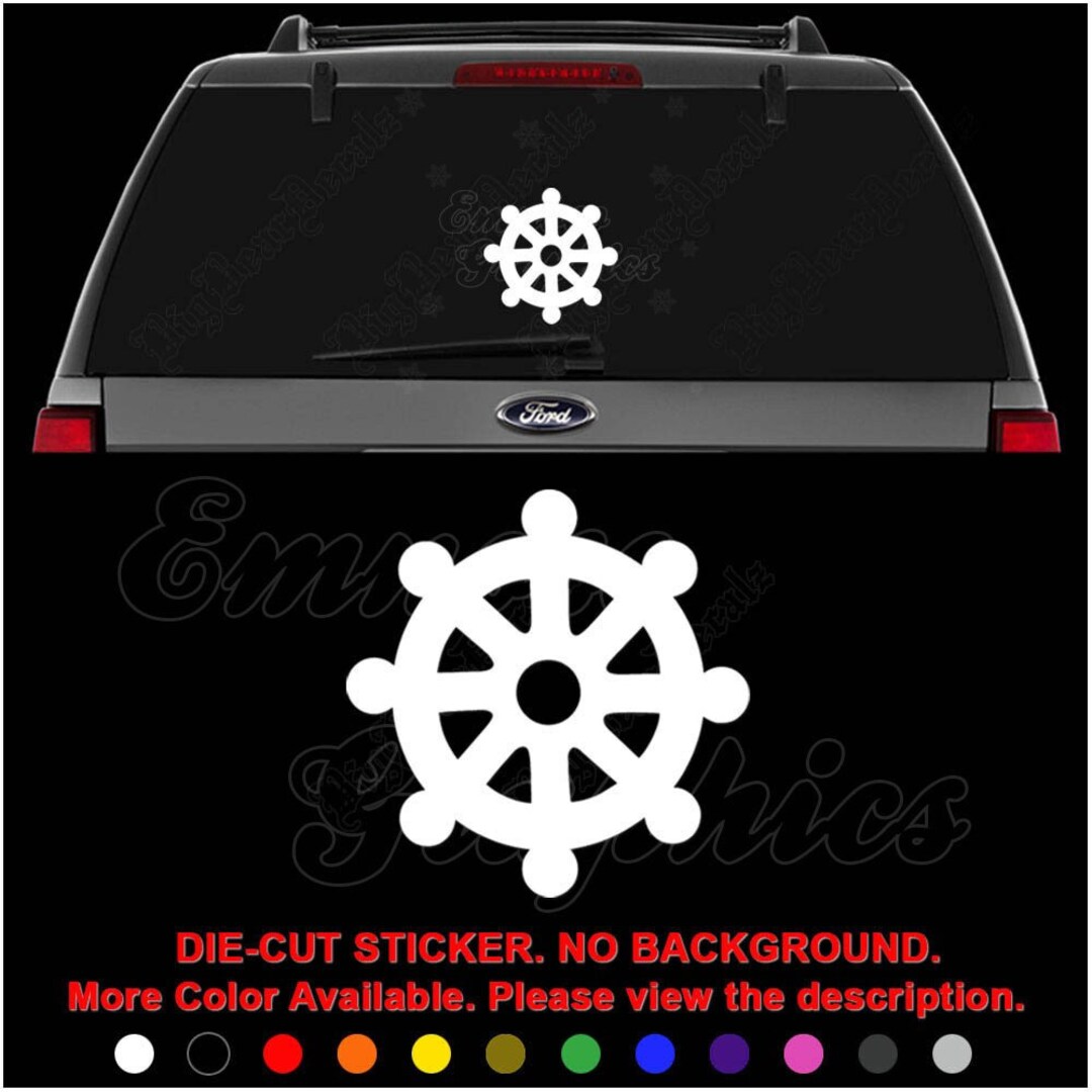 Dharma Wheel Buddhist Buddhism Decal Sticker for Car, Truck, Motorcycle ...