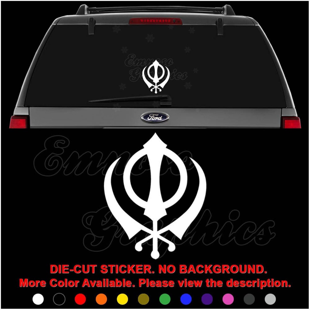 Sikh Khanda Spiritual Symbol Decal Sticker for Car, Truck, Motorcycle ...
