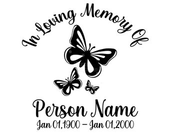 Custom in Loving Memory Memorial Butterflies Flying Die Cut Decal ...