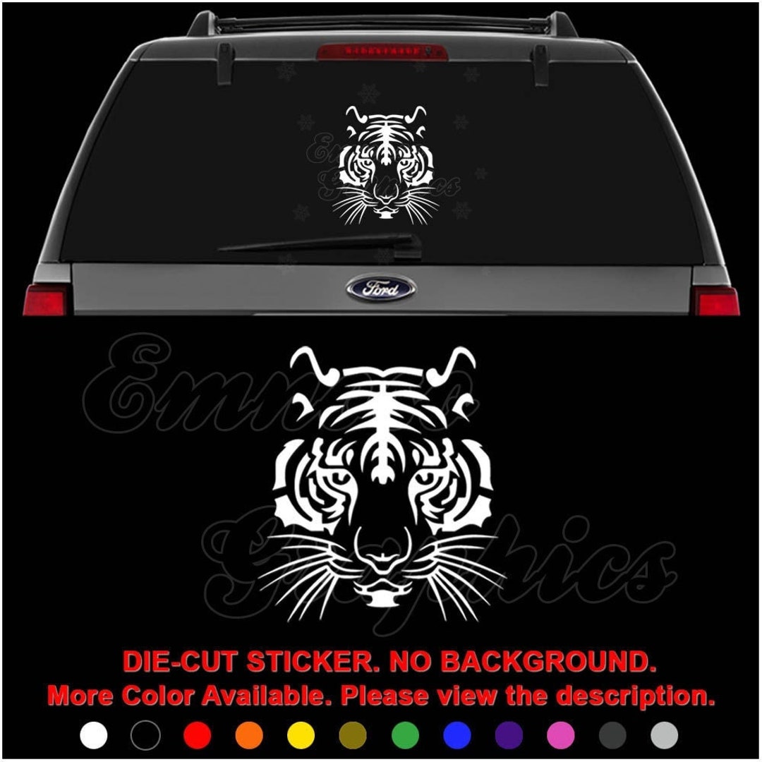Tiger Face Big Cat Tribal Art Animal Decal Sticker for Car, Truck ...
