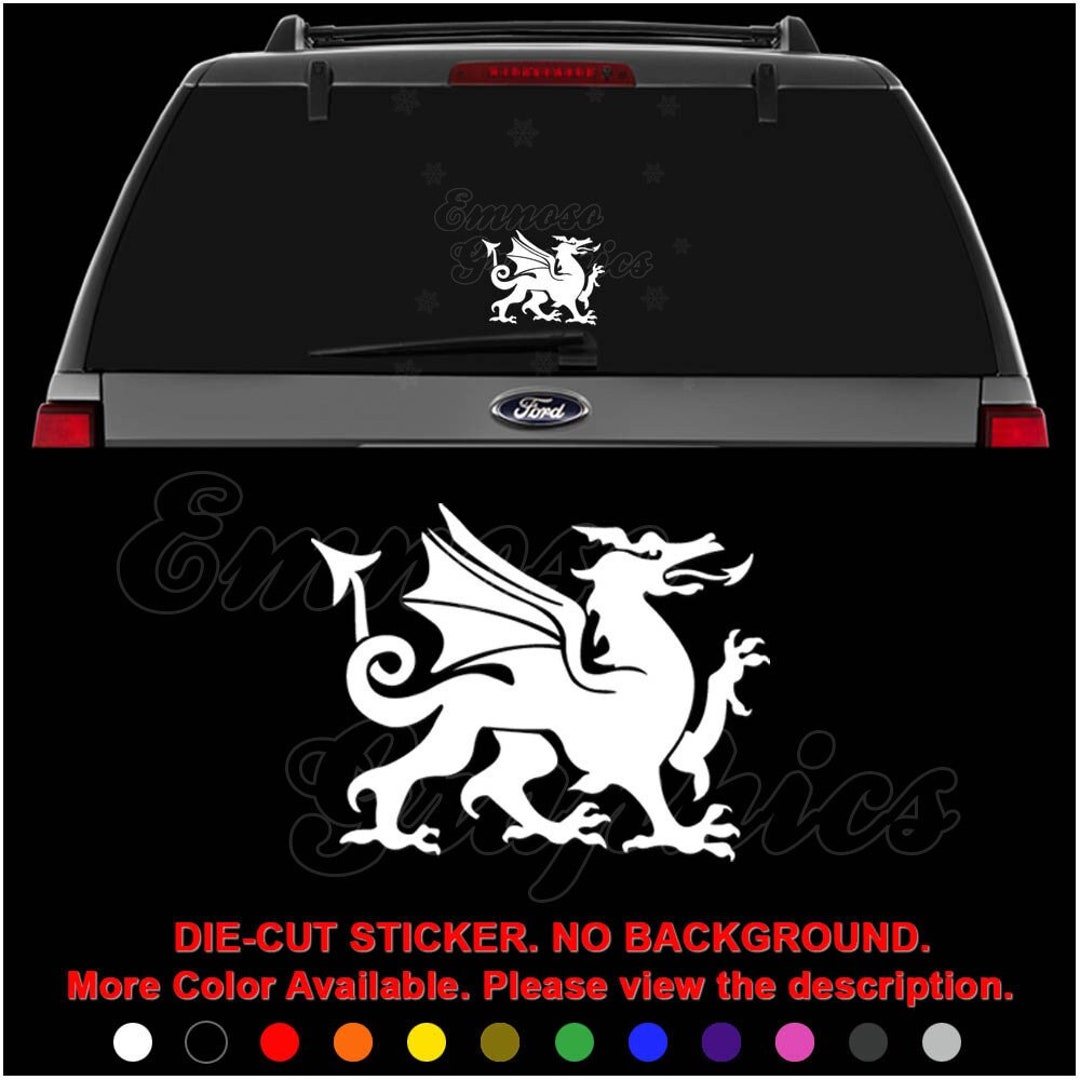Red Dragon Wales Welsh Flag Decal Sticker for Car, Truck, Motorcycle ...