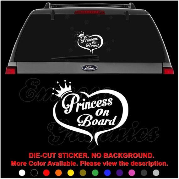 Princess on Board Decal Sticker for Car Truck Motorcycle - Etsy