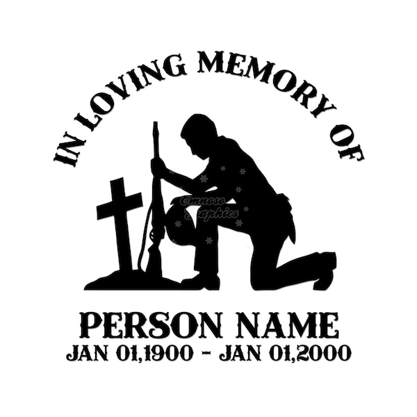 In Memory Soldier Car Decal Etsy