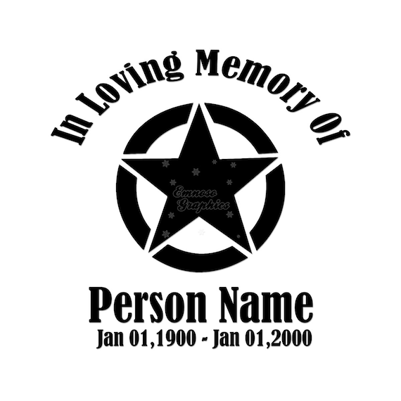Custom in Loving Memory Memorial Army Star Military Soldier - Etsy