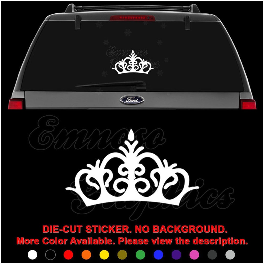 Crown Princess Queen Tiarra Decal Sticker for Car, Truck, Motorcycle ...
