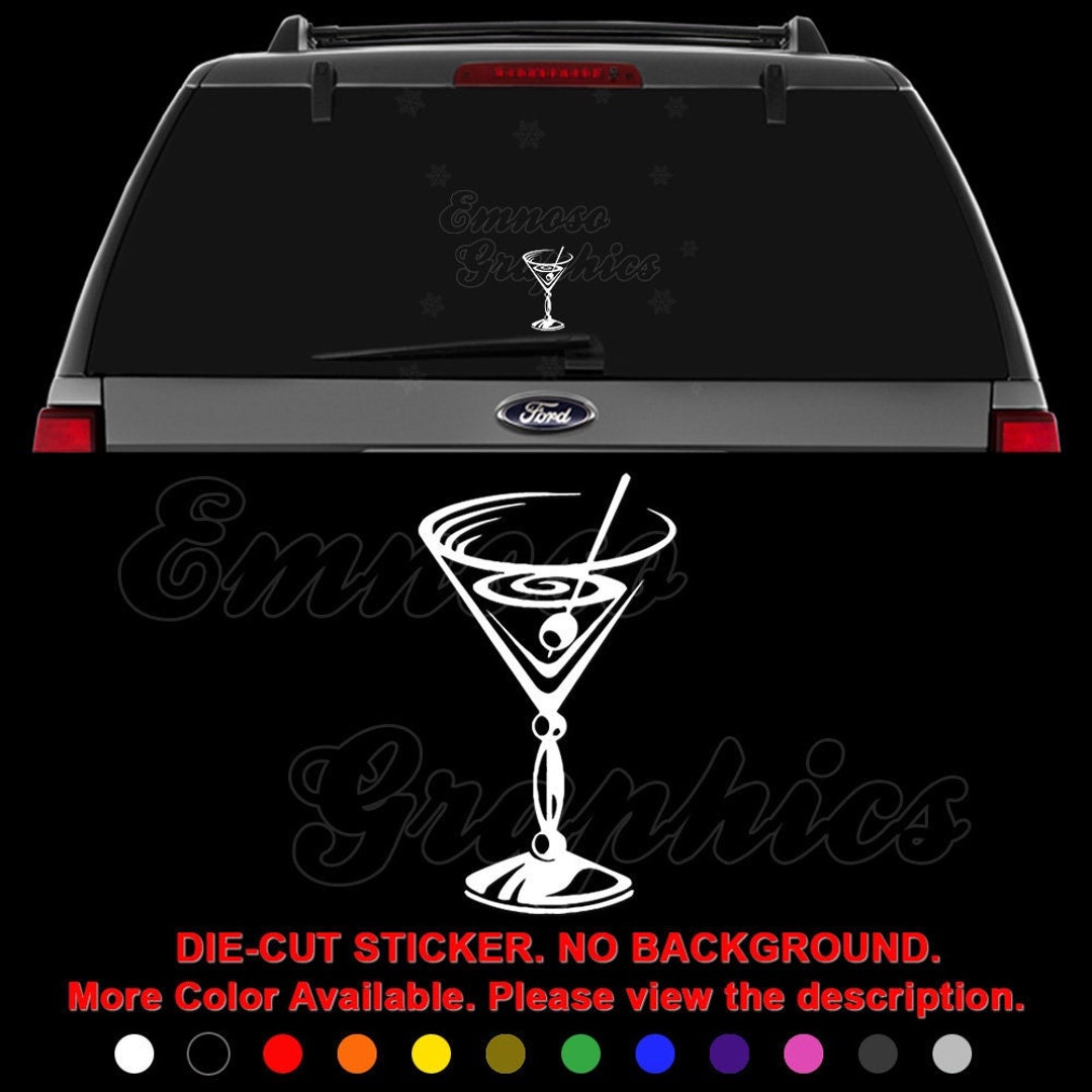 Martini Cocktail Glass Alcohol Bartender Decal Sticker for Car, Truck ...