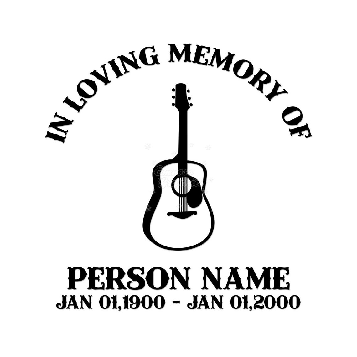 Custom in Loving Memory Memorial Acoustic Guitar Musician Die Cut Decal ...