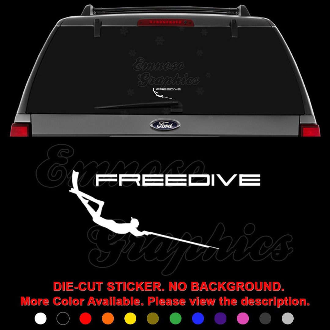 Freedive Spearfishing Fish Diving Diver Decal Sticker for Car, Truck ...
