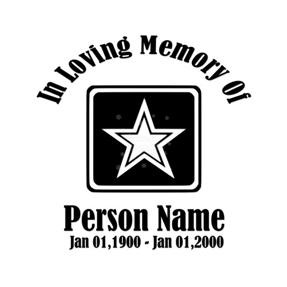 Custom in Loving Memory Memorial Army Star Military Soldier - Etsy