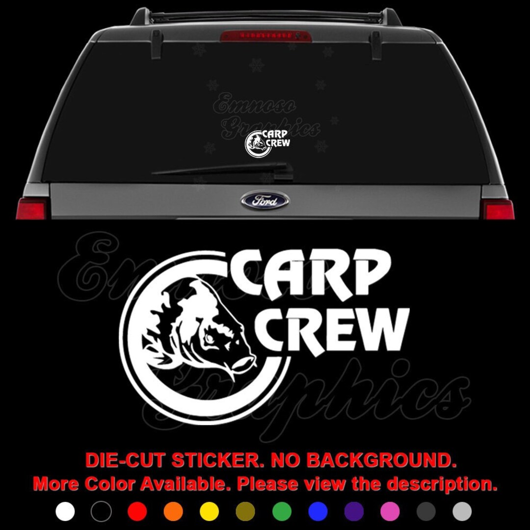 Carp Crew Fishing Fish Fisherman Decal Sticker for Car, Truck ...