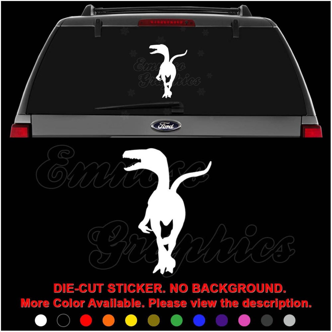 Velociraptor Dinosaur Jurassic Animal Decal Sticker for Car, Truck ...